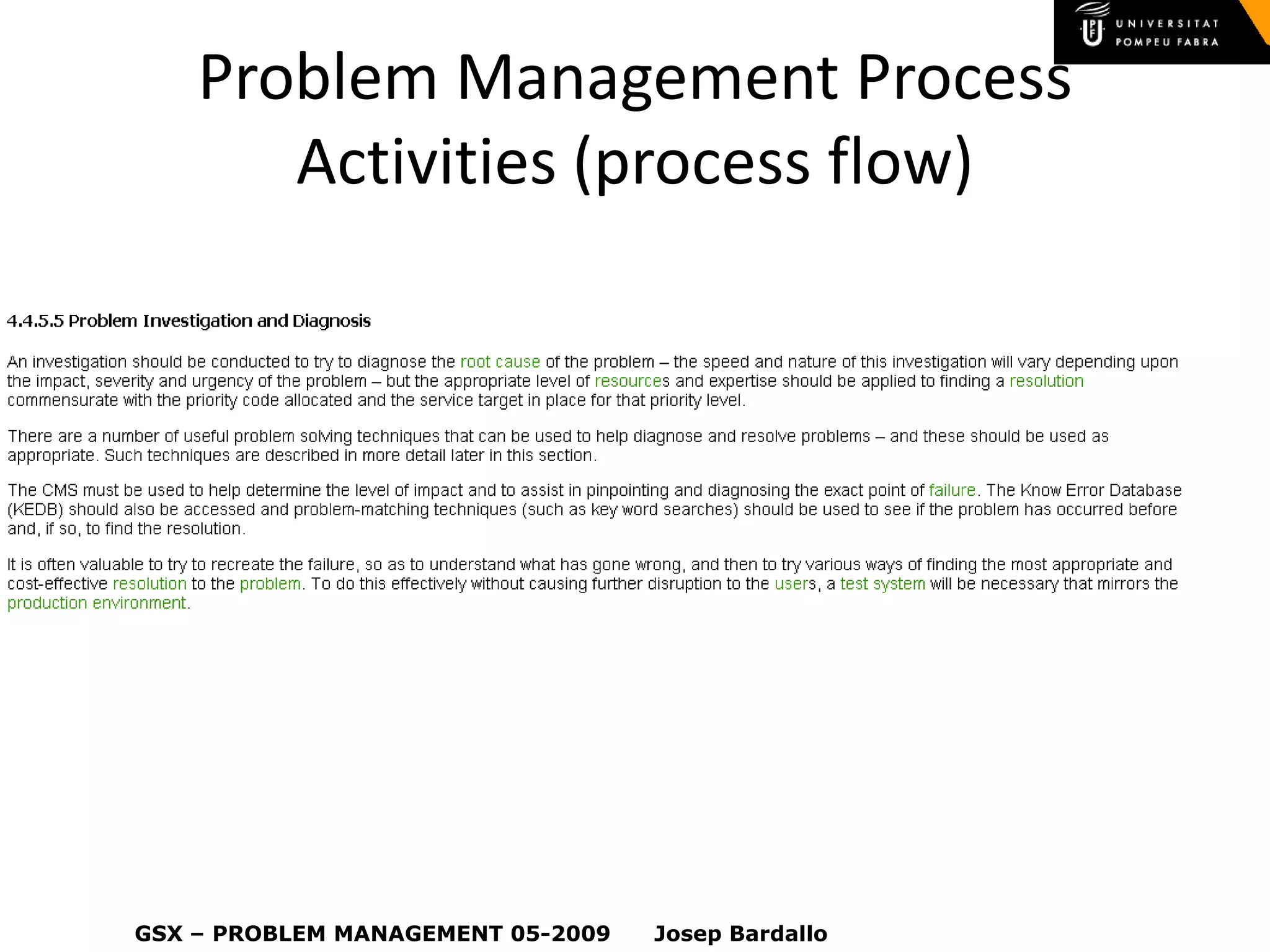 ITIL v3 Problem Management | PPTX