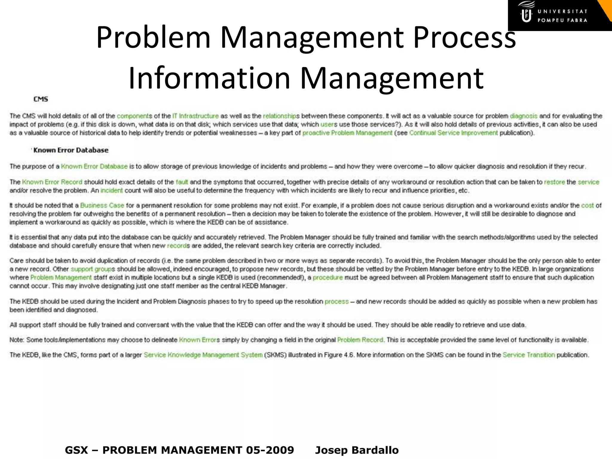 ITIL v3 Problem Management | PPTX