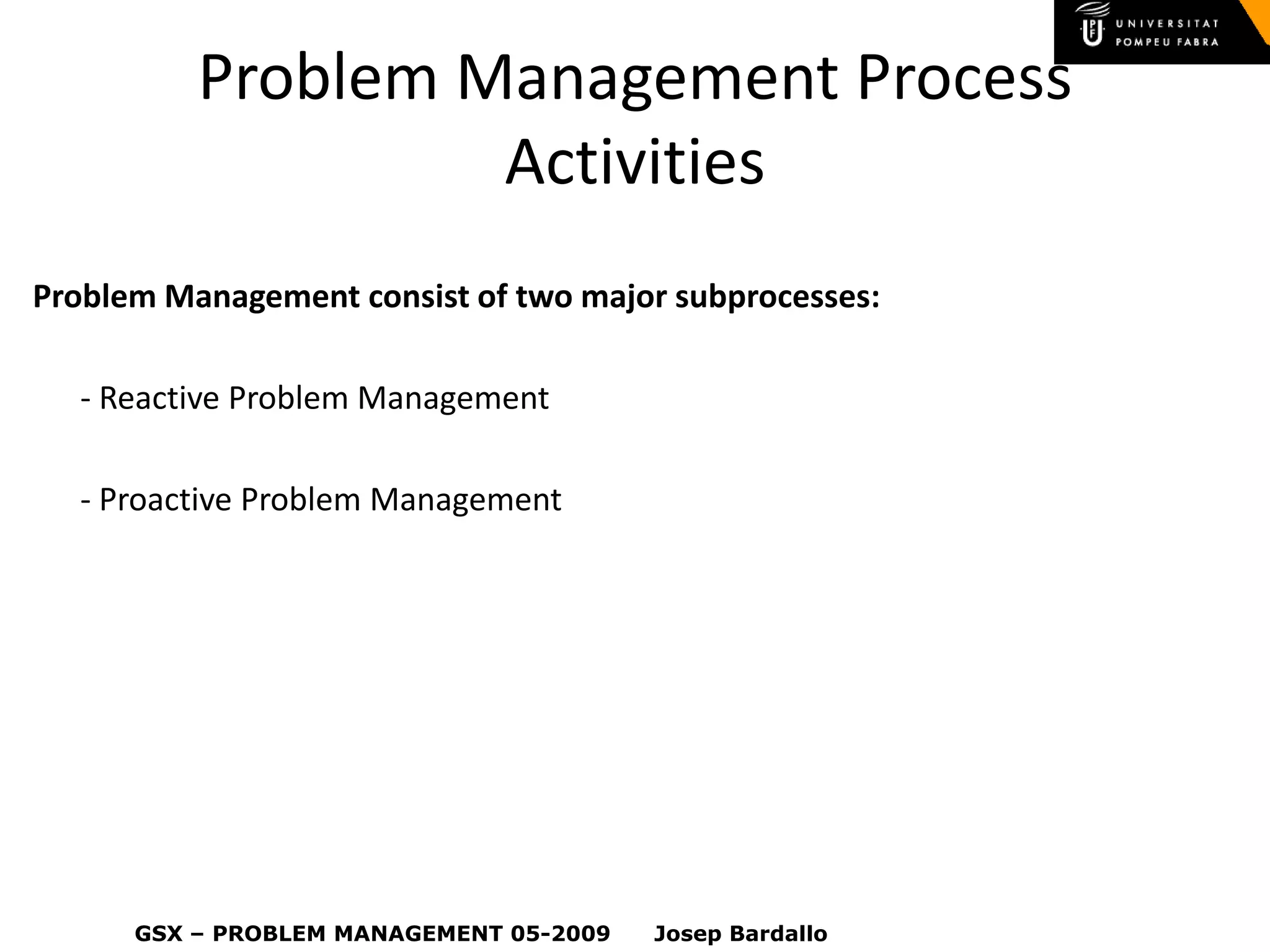 ITIL v3 Problem Management | PPTX