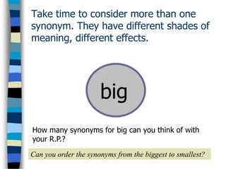 gsynonyms.ppt word vocabualry similar meaning word | PPT
