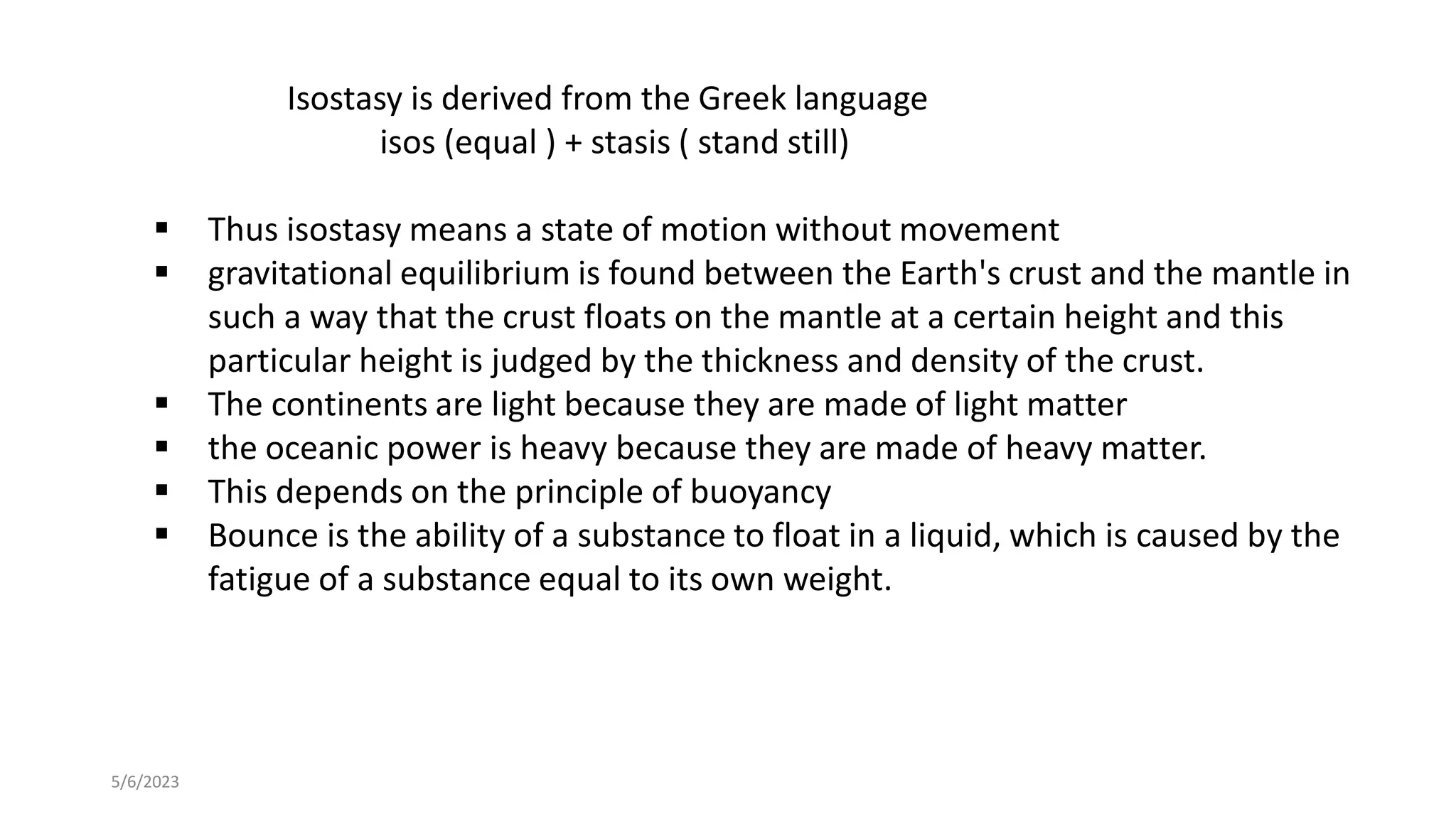 Isostasy - Meaning and different models of isostasy | PDF