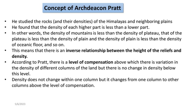 Isostasy - Meaning and different models of isostasy | PDF | Geography ...