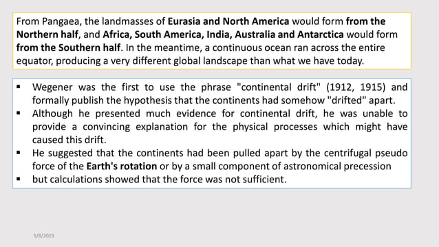 Evolution of Continental Drift Theory by Alfred Wegner | PDF