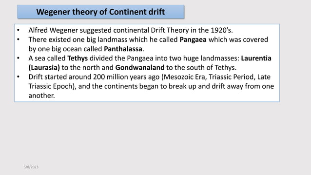 Evolution of Continental Drift Theory by Alfred Wegner | PDF