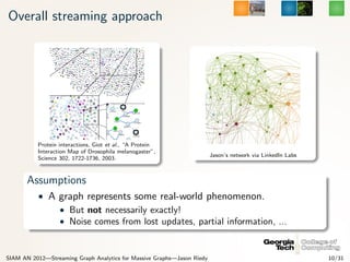 SIAM Annual Meeting 2012: Streaming Graph Analytics for Massive Graphs | PDF | Databases ...