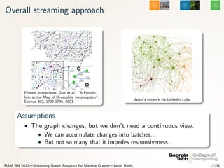 SIAM Annual Meeting 2012: Streaming Graph Analytics for Massive Graphs ...