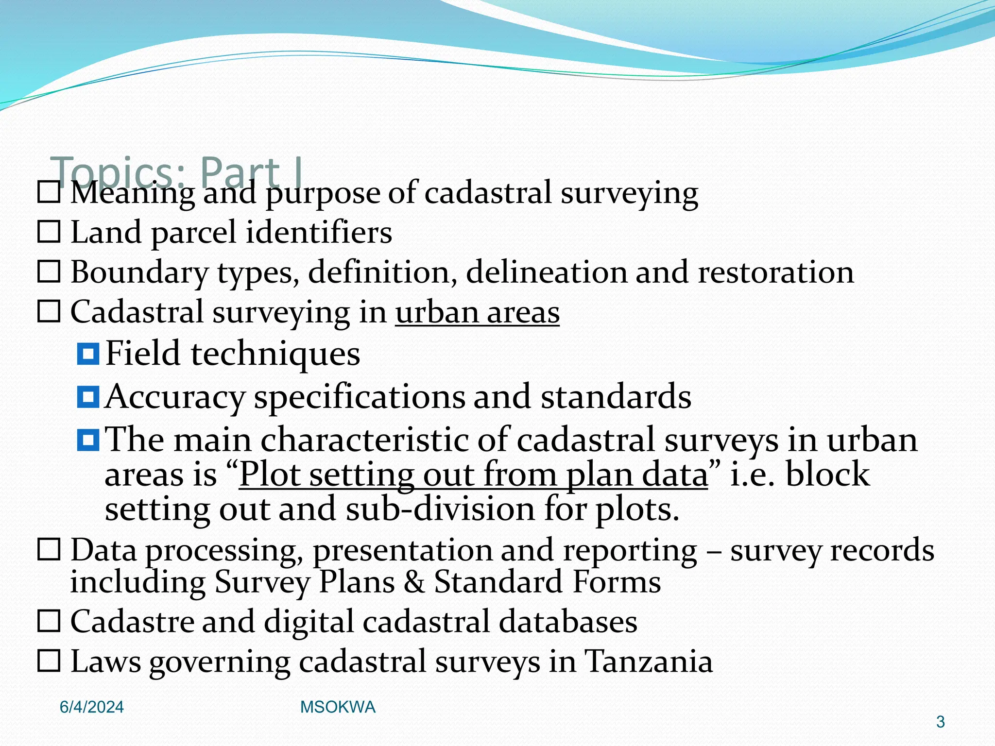 GT234 CADASTRAL SURVEYING gggggggggg.ppt