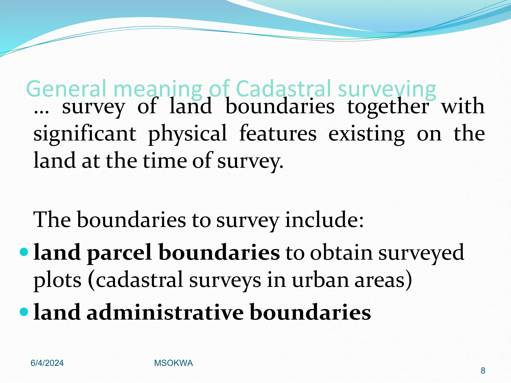 GT234 CADASTRAL SURVEYING gggggggggg.ppt