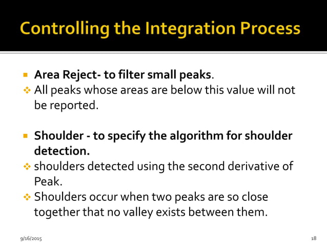 Integration of chromatographic peaks | PPTX