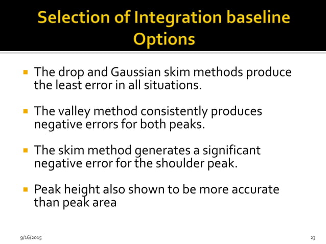 Integration of chromatographic peaks | PPTX