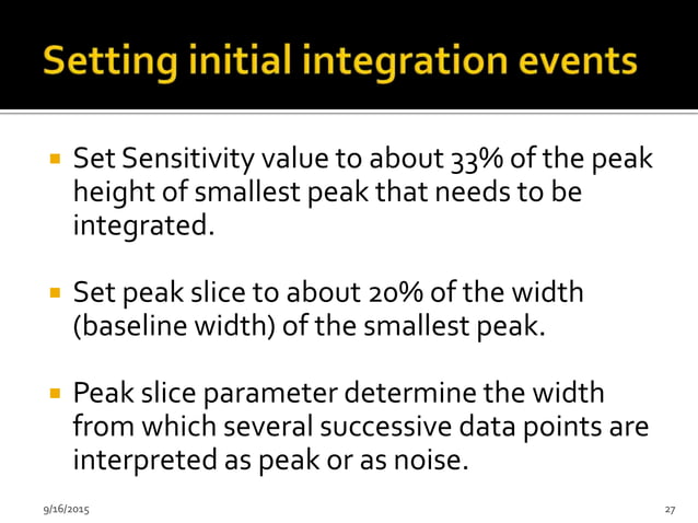 Integration of chromatographic peaks | PPTX