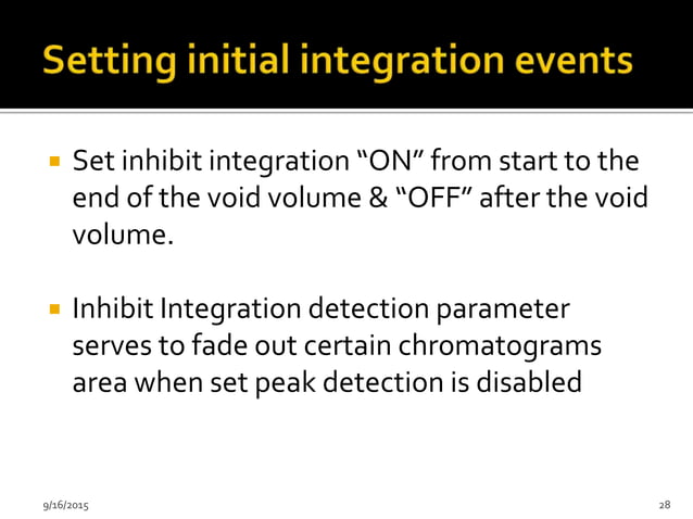 Integration of chromatographic peaks | PPTX