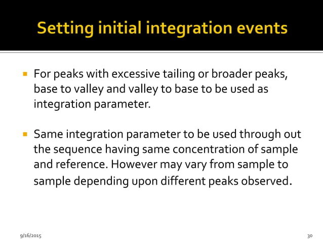 Integration of chromatographic peaks | PPTX