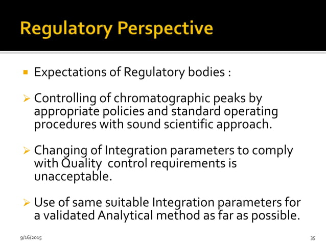 Integration of chromatographic peaks | PPTX