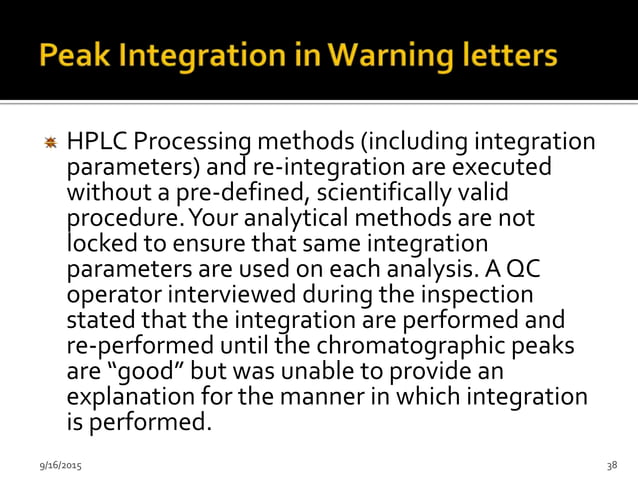 Integration of chromatographic peaks | PPTX