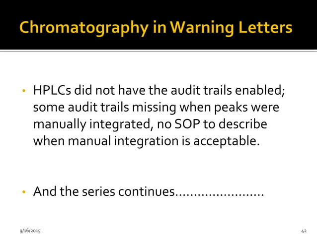 Integration of chromatographic peaks | PPTX