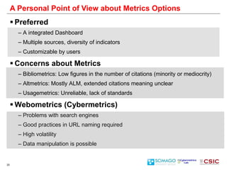 Isidro F. Aguillo - Web Identity and positioning: Non-citation metrics ...