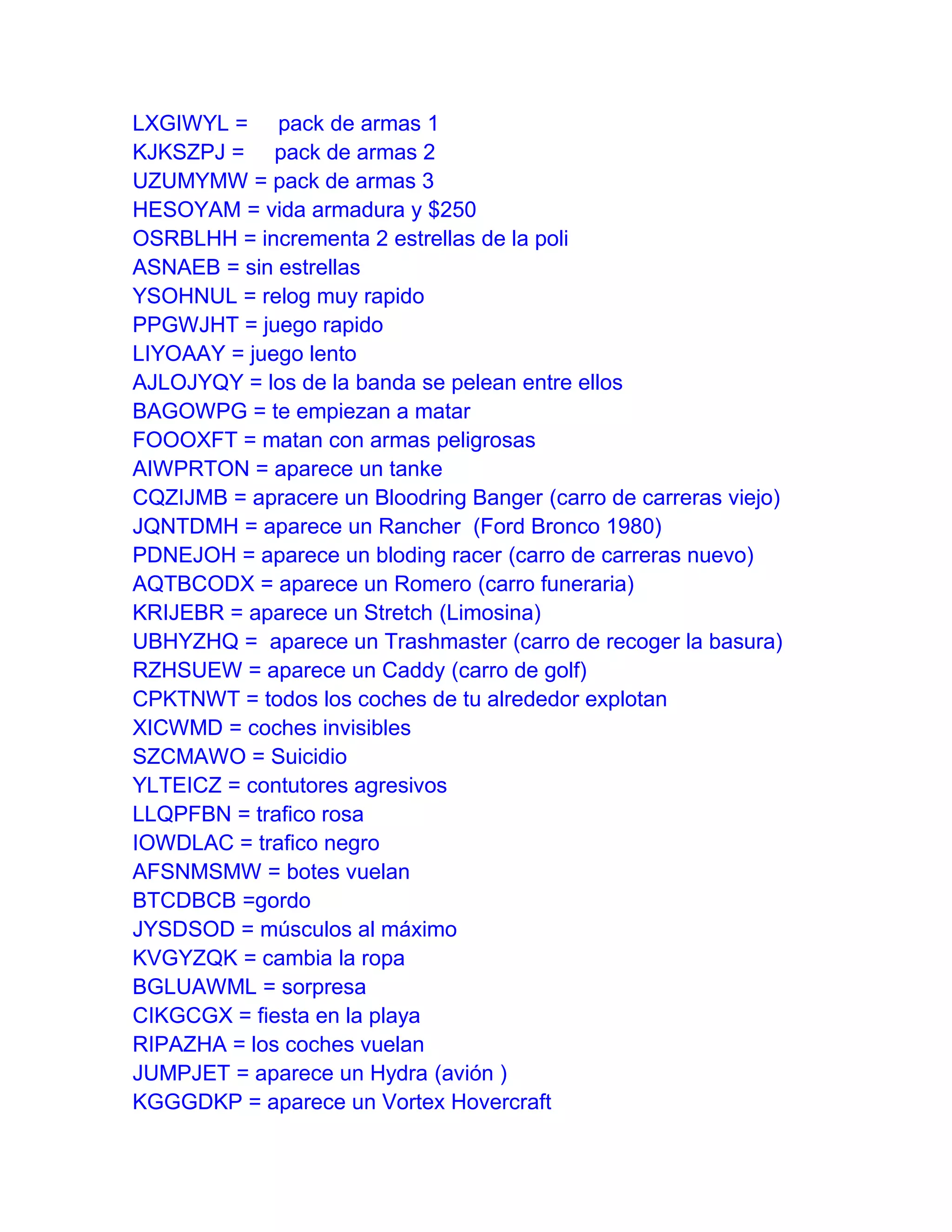 Gta San Andreas CODECS | DOC