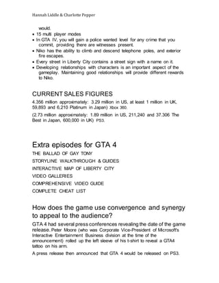 Gta 4 fact sheet | DOCX