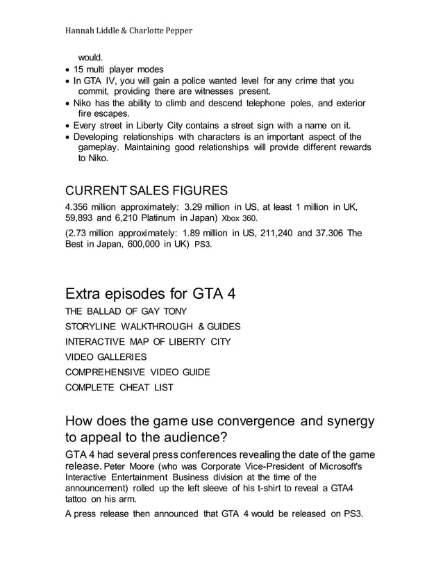 Gta 4 fact sheet | PDF