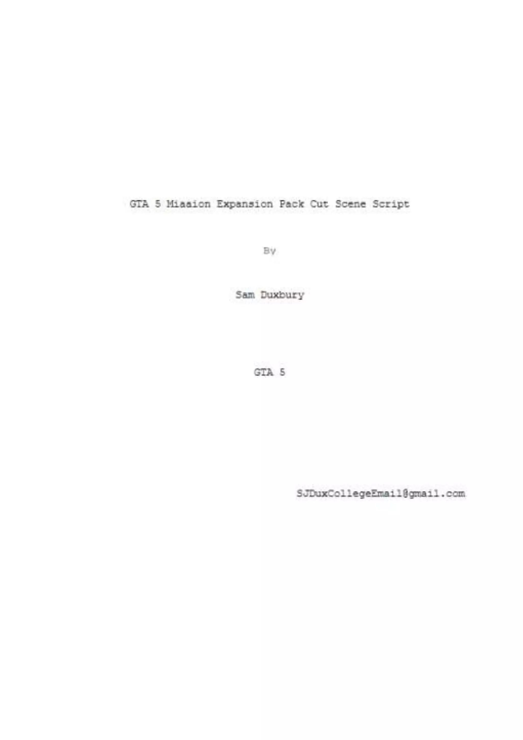 Gta 5 cut scene script | DOCX