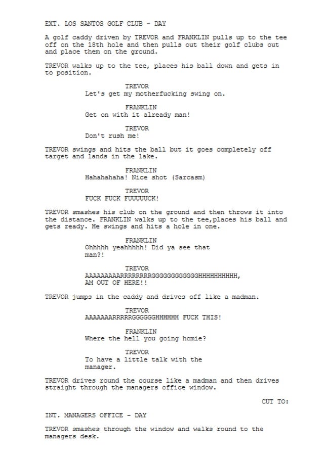 Gta 5 cut scene script | DOCX