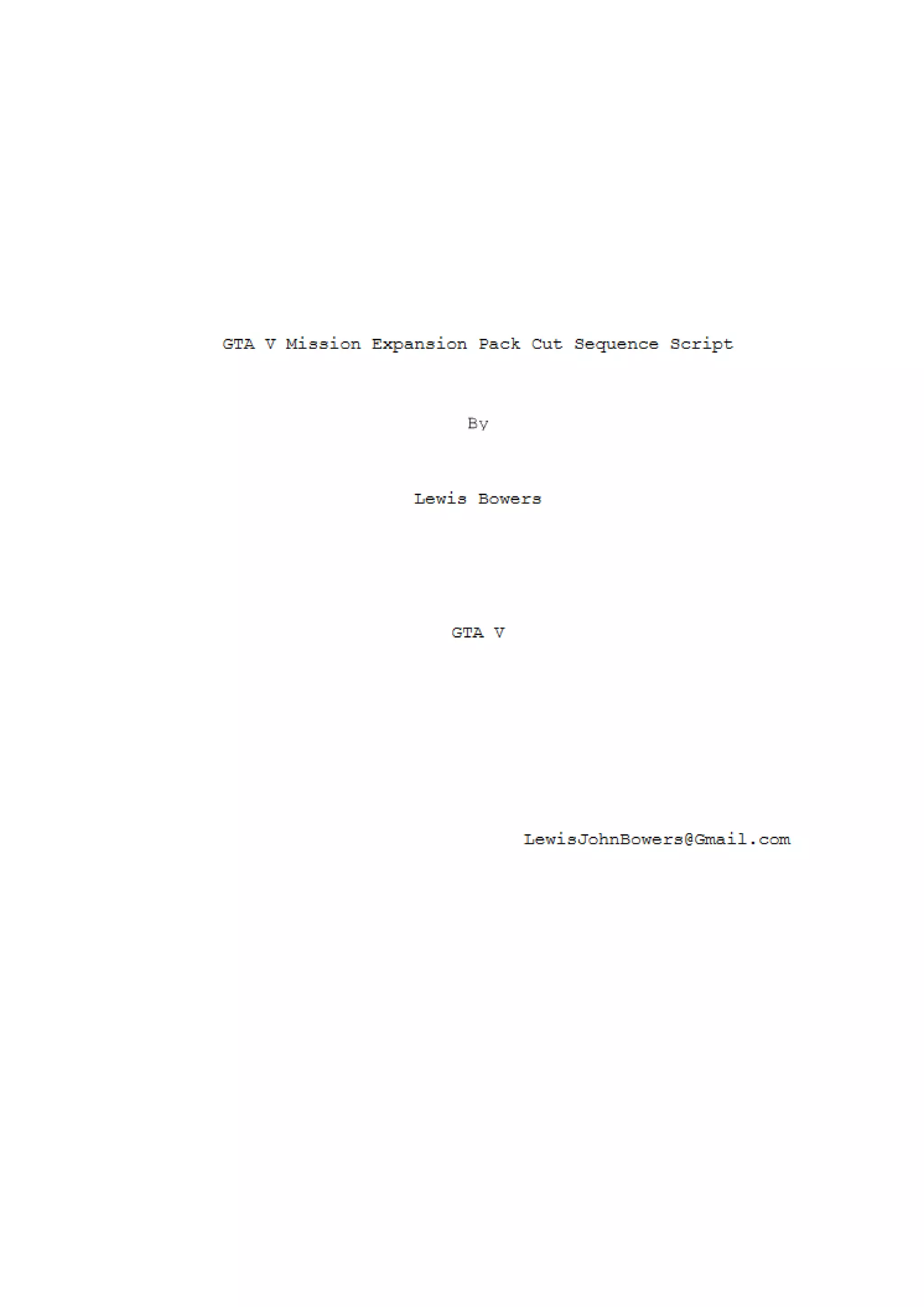 GTA 5 Audio Cut Sequence Script | DOCX