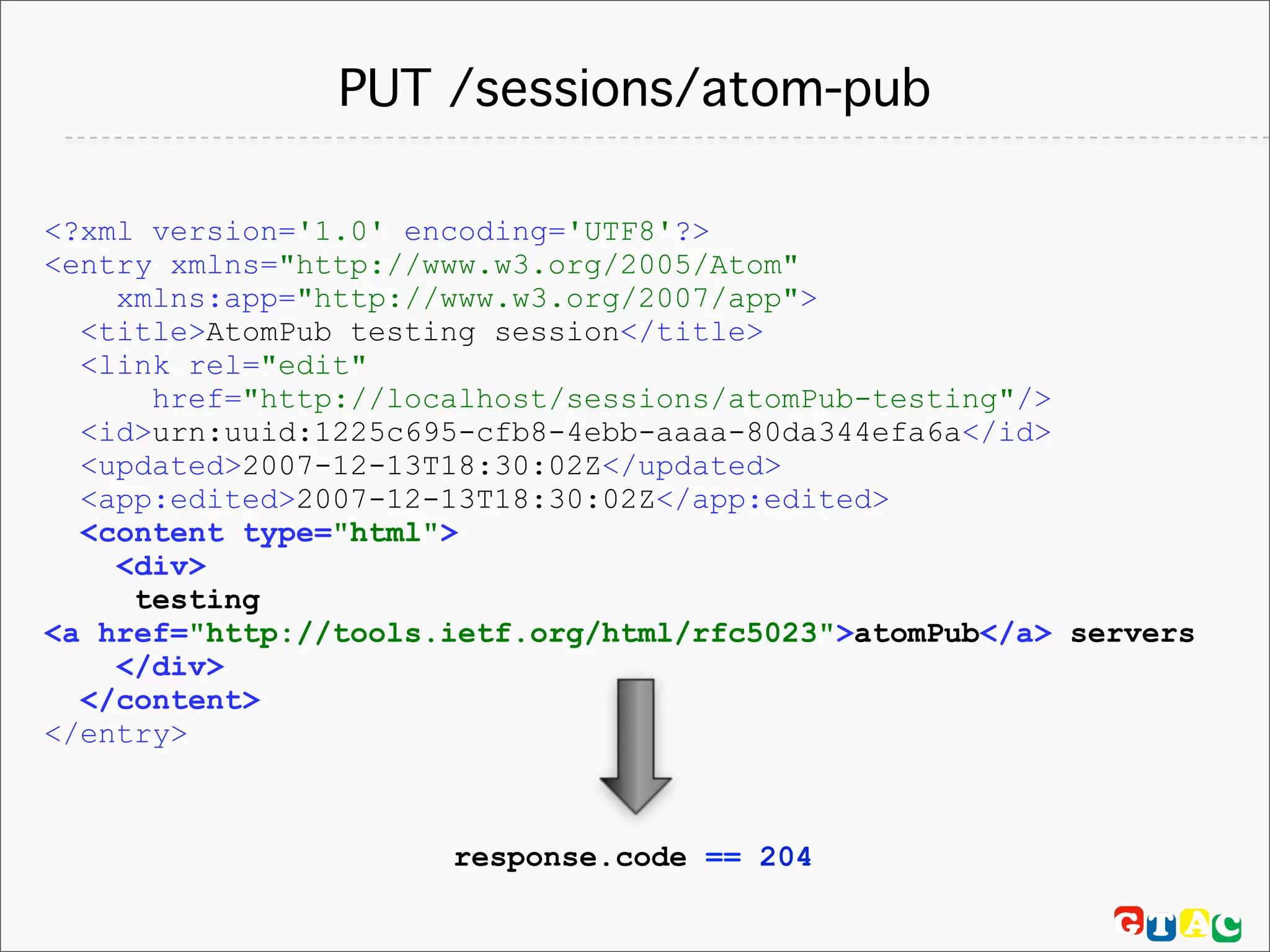 GTAC: AtomPub, testing your server implementation | ZIP | Web Design ...