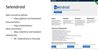 Selendroid - Selenium for Android | PPT
