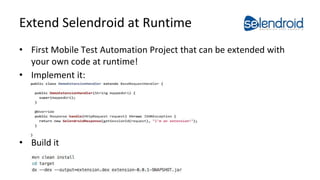 Selendroid - Selenium for Android | PPT