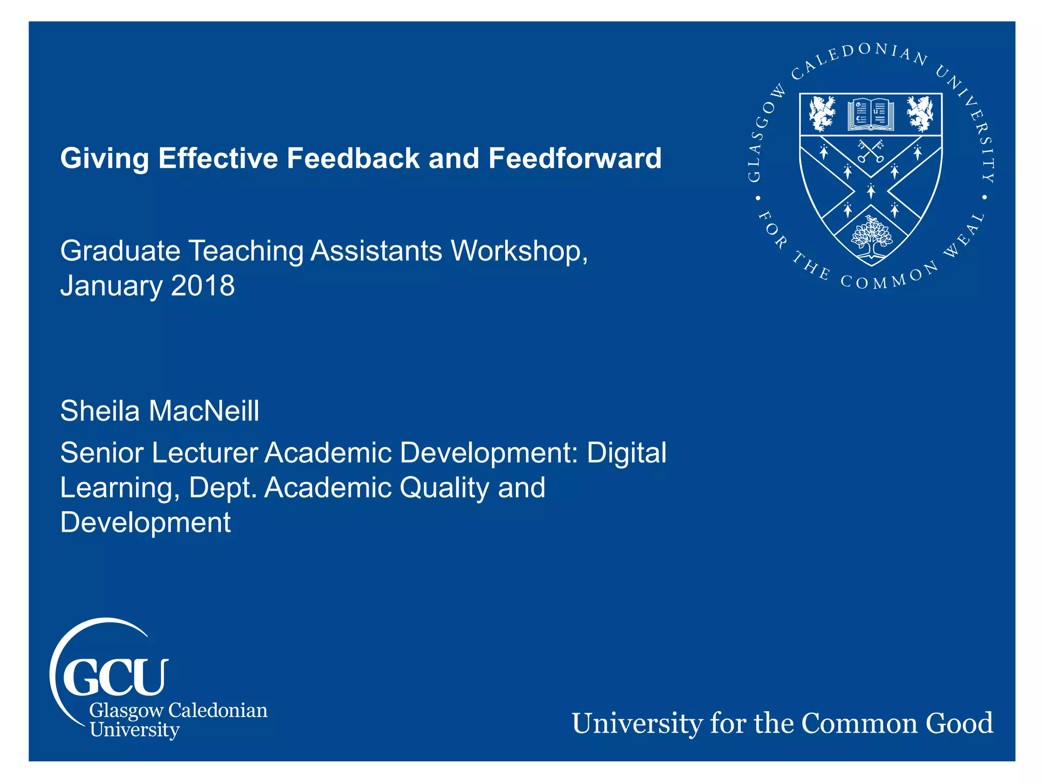 Giving effective feedback and feedforward | PPTX