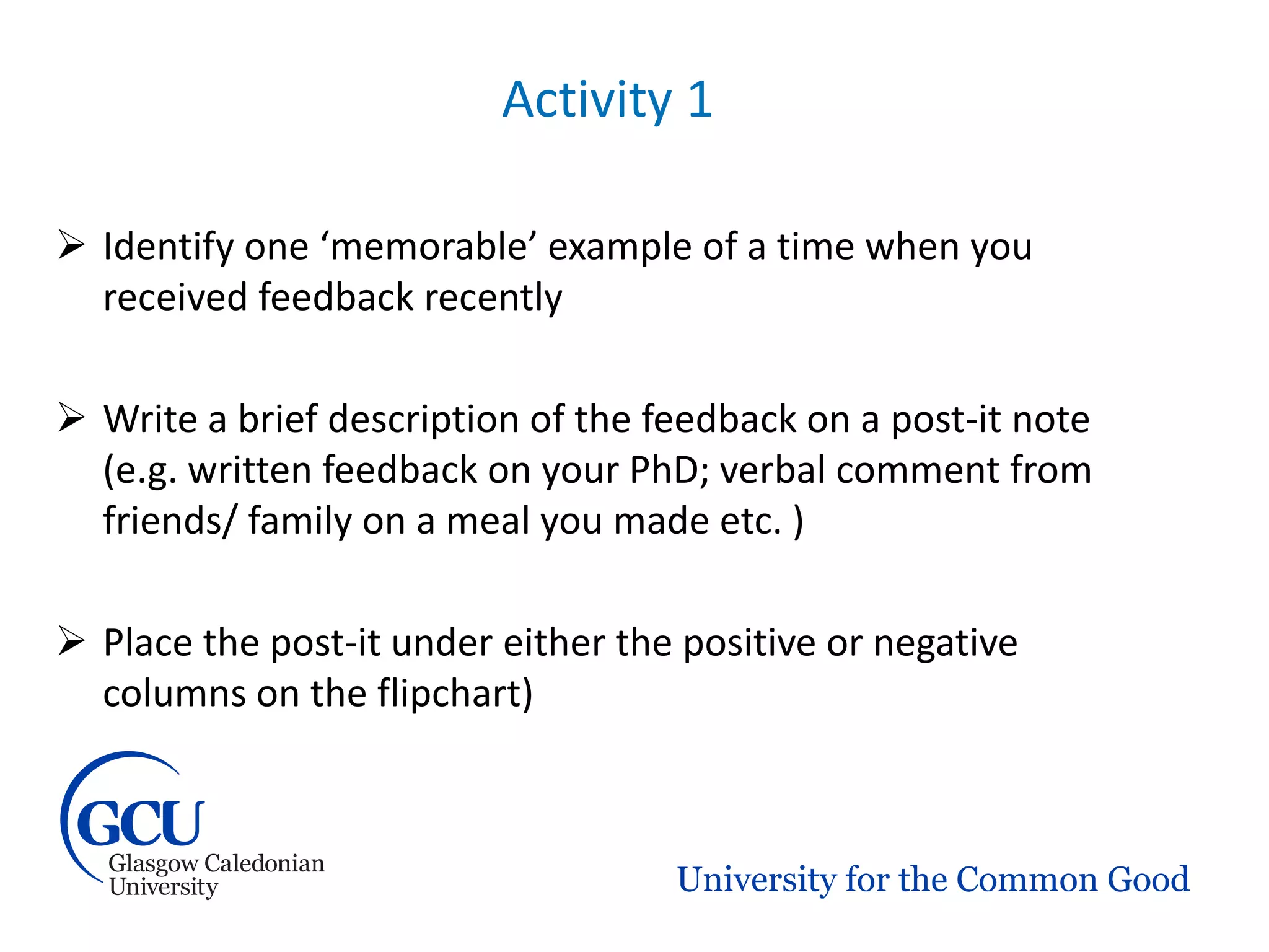Giving effective feedback and feedforward | PPTX