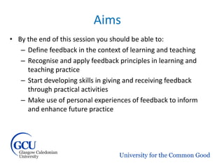 Giving effective feedback and feedforward | PPTX