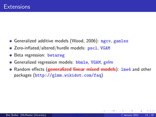GLMs and extensions in R | PDF