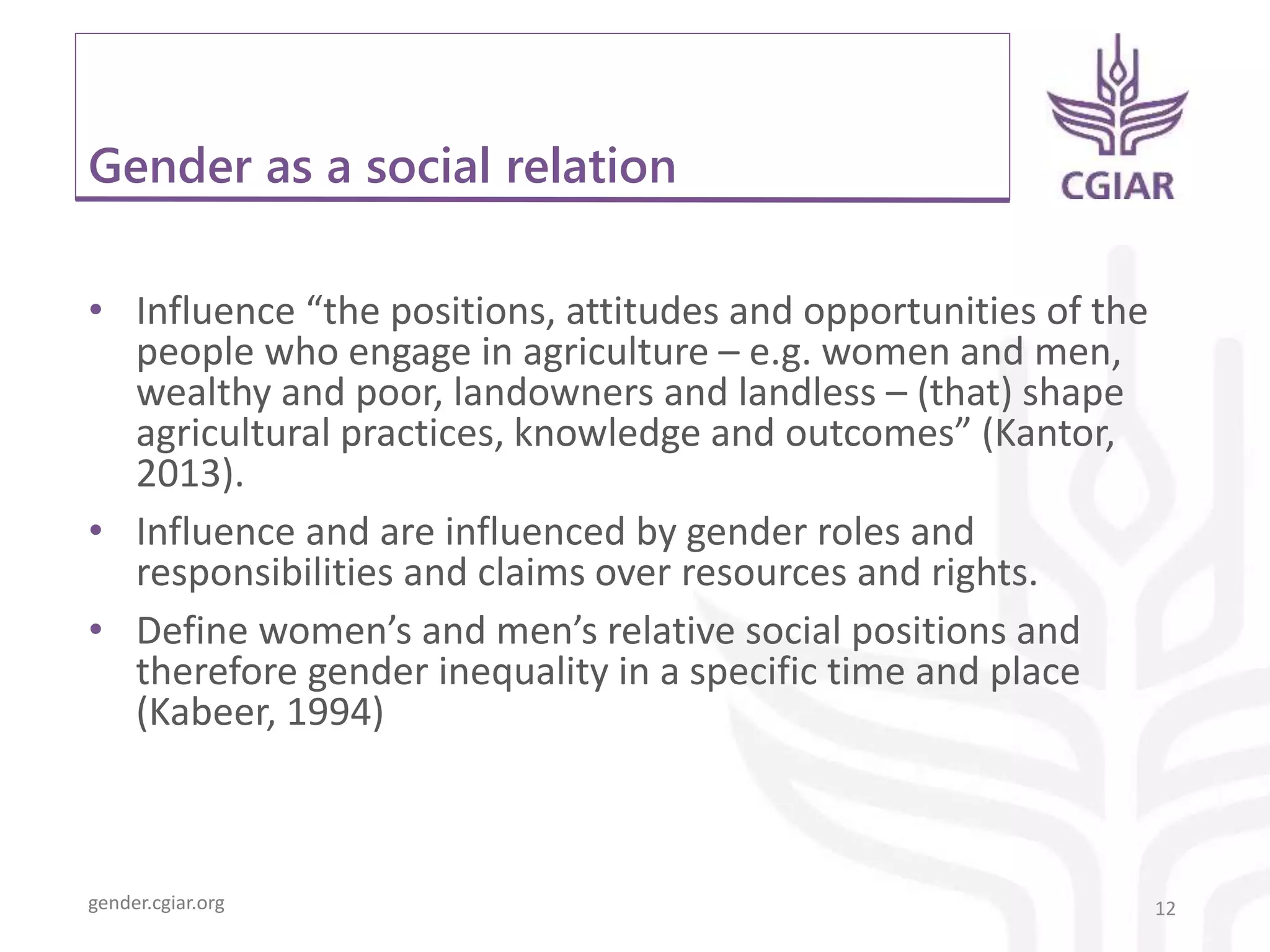 Reflections on gender transformative approaches in agriculture – The ...
