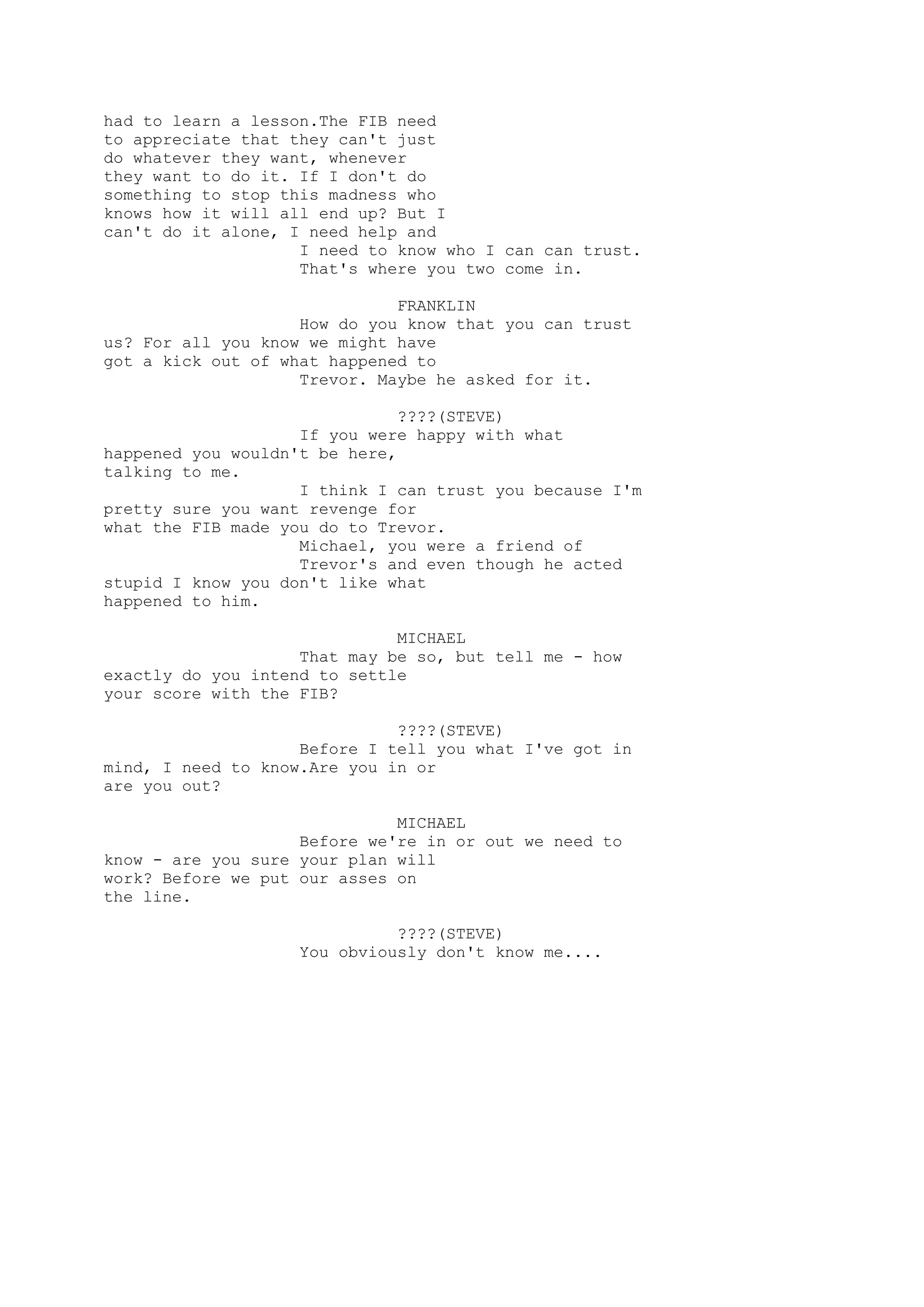 Gta v cut sequence script expansion | DOCX