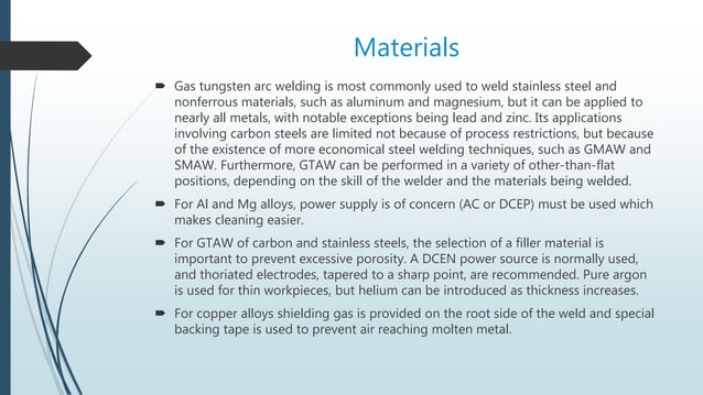 Gass tungsten Arc Welding (GTAW)/ Tungsten Inert Gas Welding (TIG ...