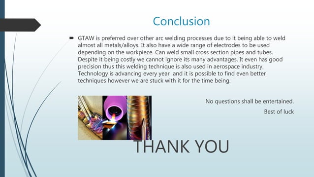 Gass tungsten Arc Welding (GTAW)/ Tungsten Inert Gas Welding (TIG ...