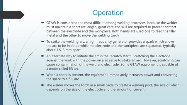Gass tungsten Arc Welding (GTAW)/ Tungsten Inert Gas Welding (TIG ...