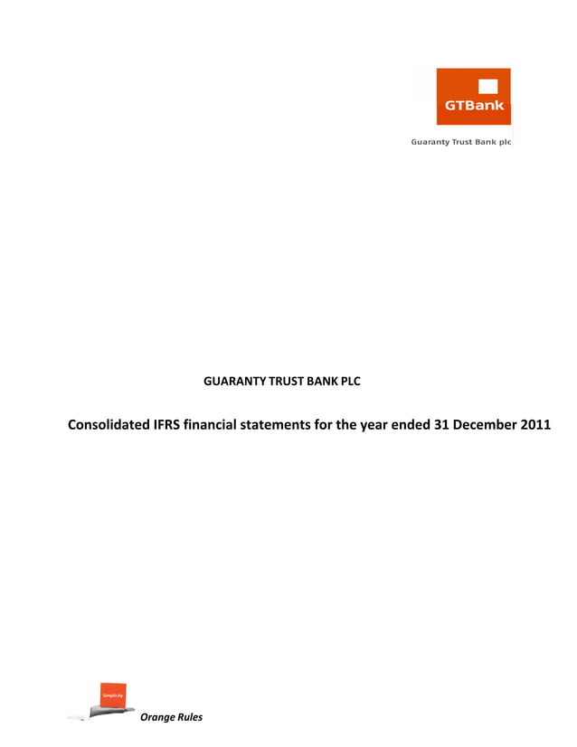 Guaranty Trust Bank financial report 2011 | PDF