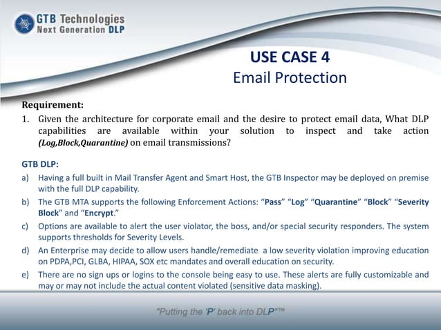 GTB Data Leakage Prevention Use Cases 2014 | PPT