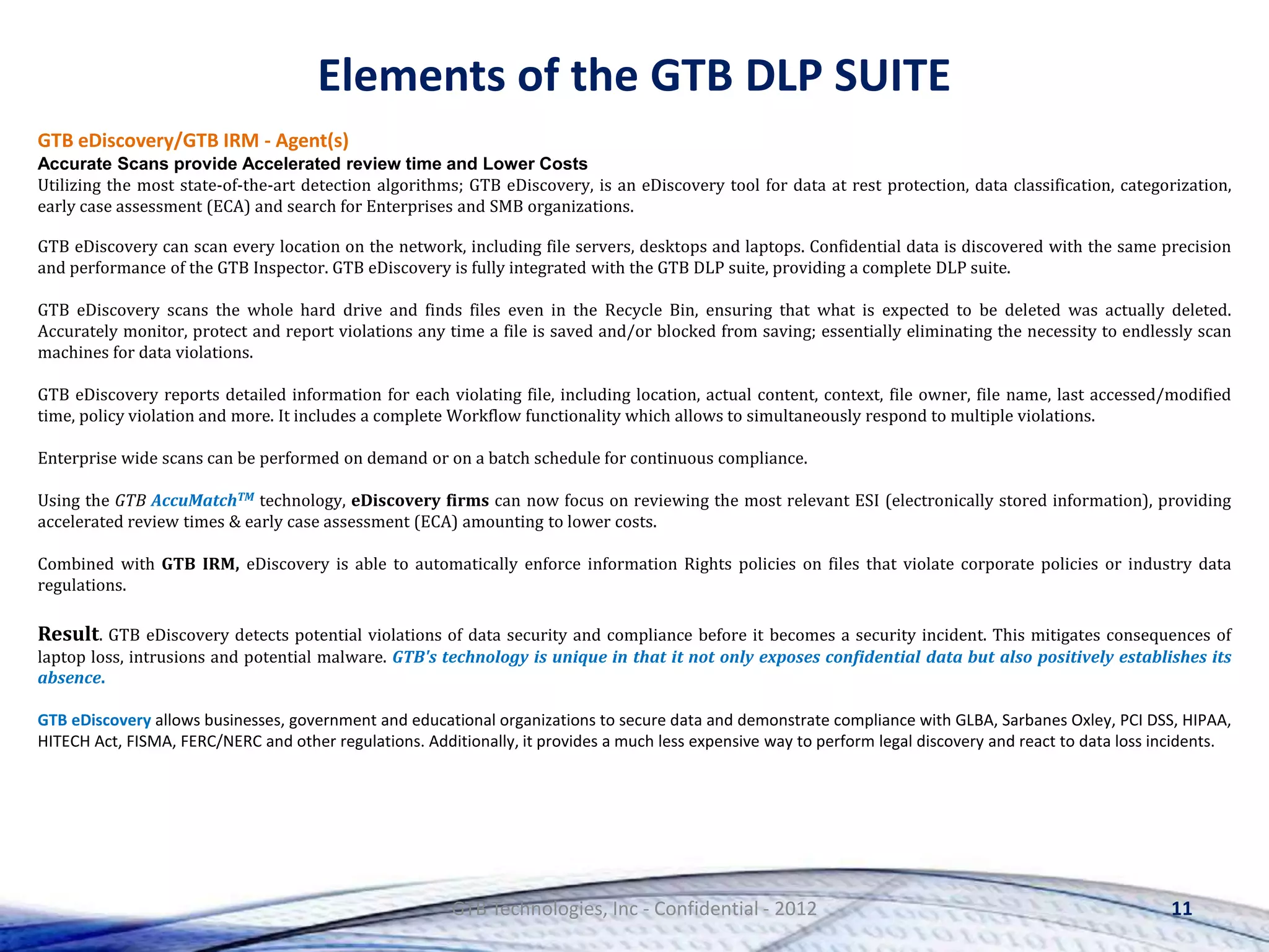 Gtb Dlp & Irm Solution Product And Deployment Overview | PPTX