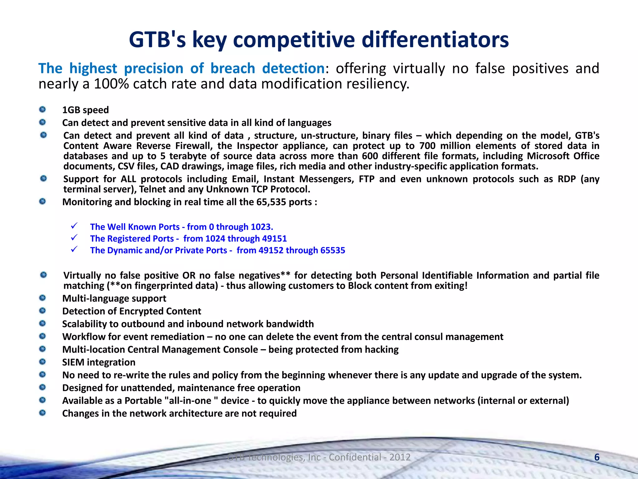 Gtb Dlp & Irm Solution Product And Deployment Overview | PPTX