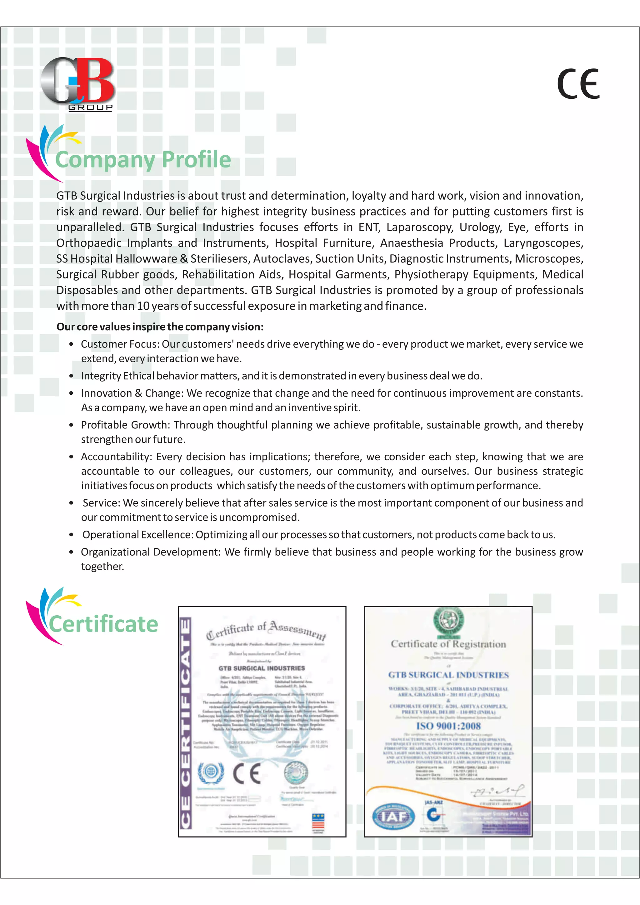G. T. B. Surgical Industries, Delhi, Surgical & Medical Instruments | PDF