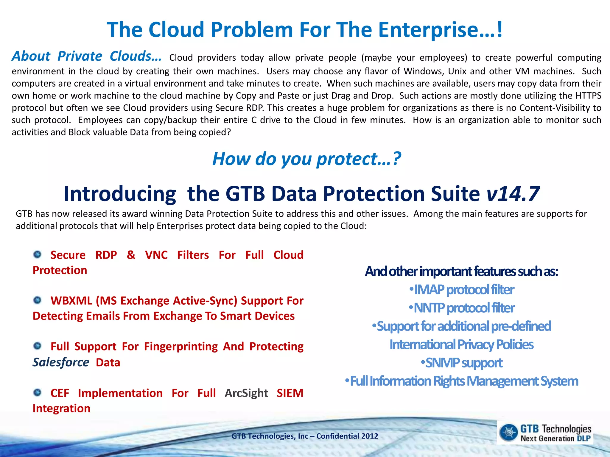 Gtb Technology Review Can Your Dlp Provider Protect You From The Cloud | PPTX