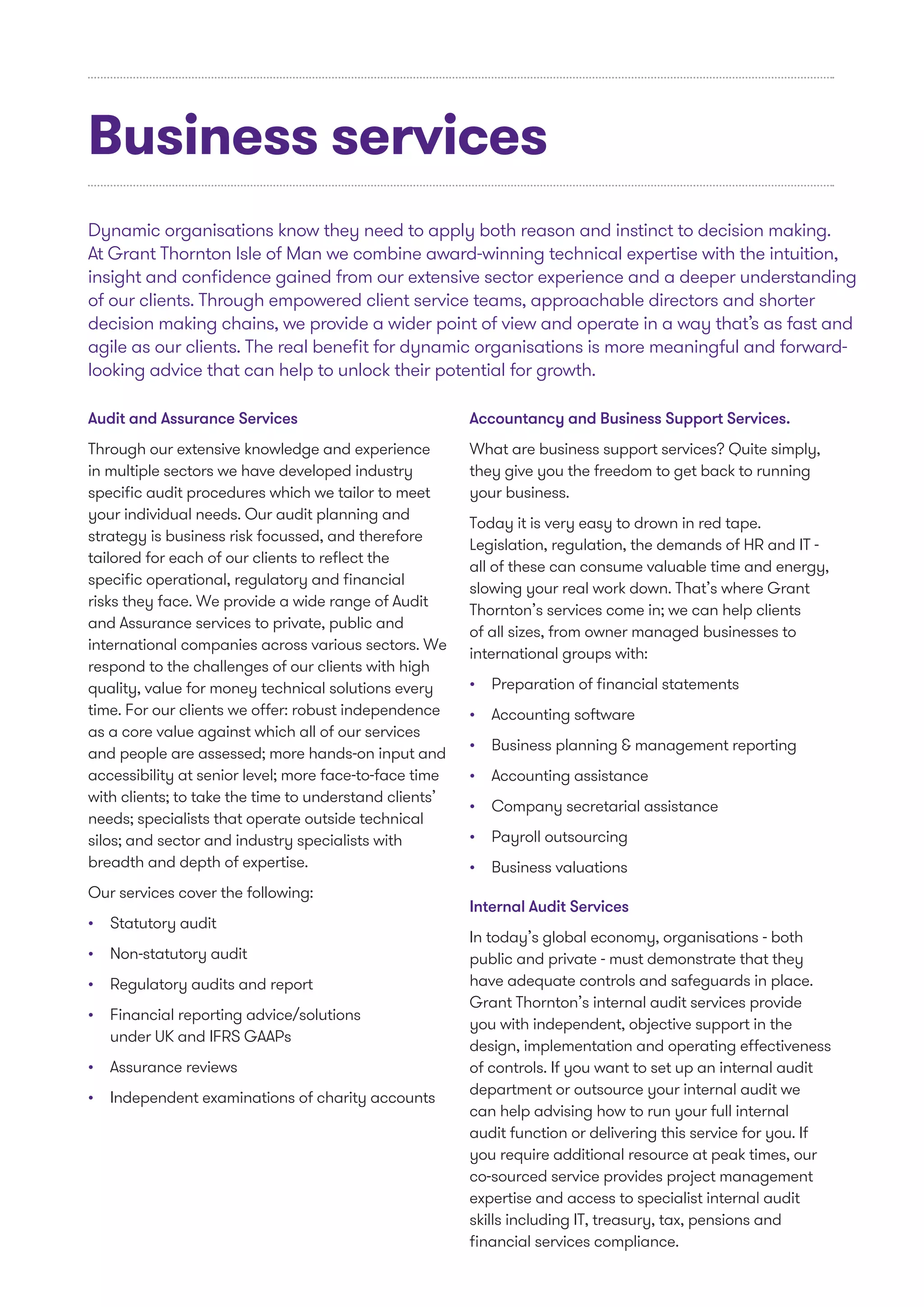 Grant Thornton Isle of Man business services brochure | PDF