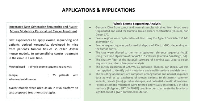 APPLICATION OF NEXT GENERATION SEQUENCING (NGS) IN CANCER TREATMENT ...