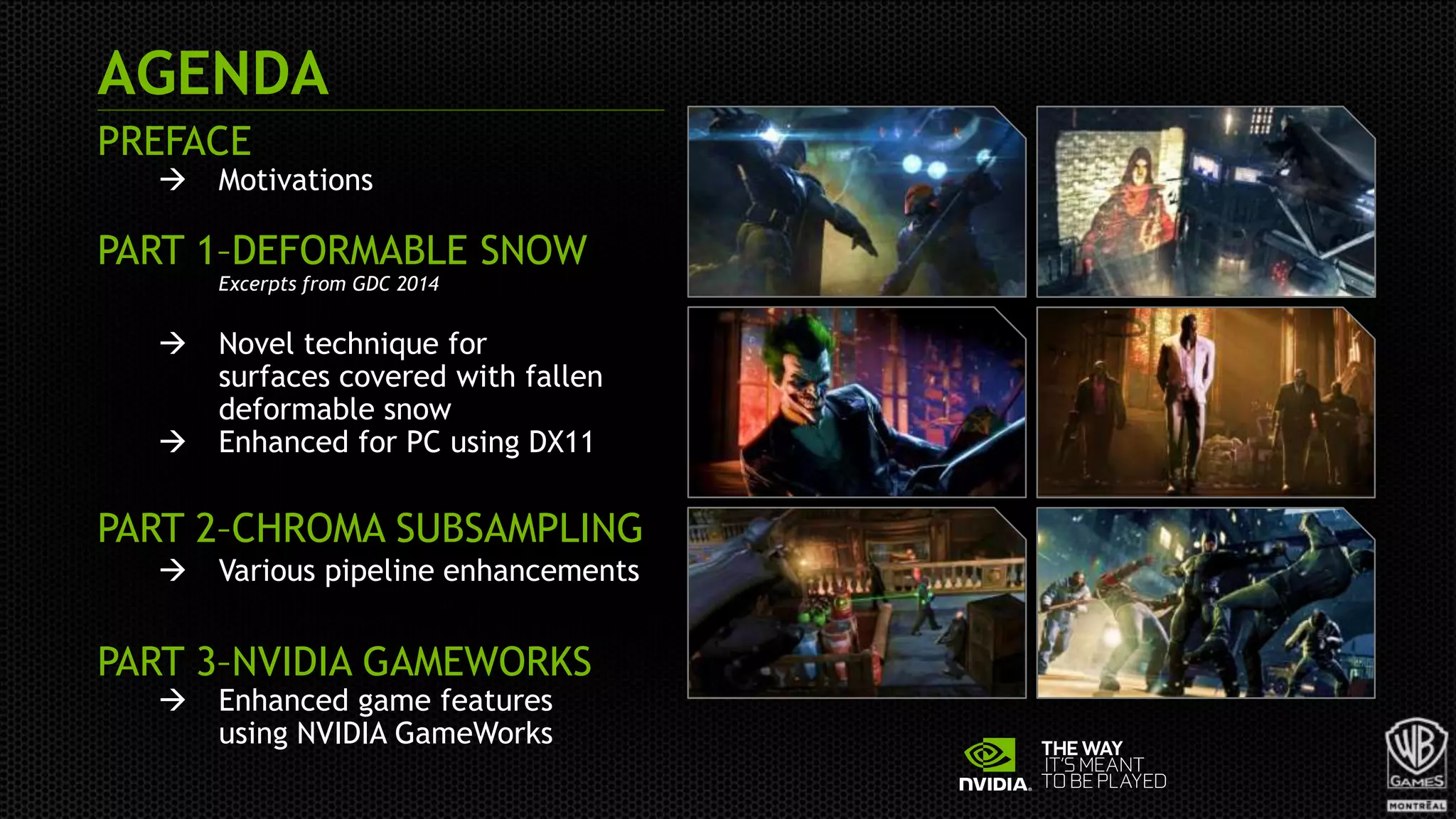 GTC 2014 - DirectX 11 Rendering and NVIDIA GameWorks in Batman: Arkham Origins | PPTX