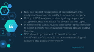 Next generation sequencing in cancer treatment | PPTX