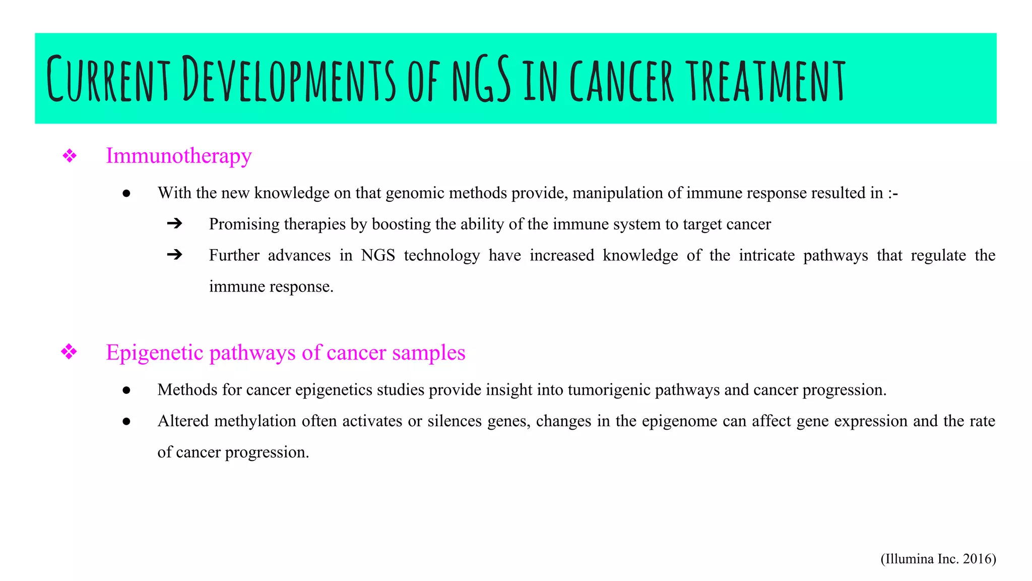 The Application of Next Generation Sequencing (NGS) in cancer treatment ...